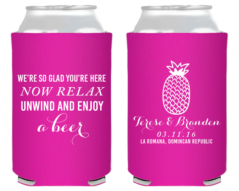 Destination Tropical Wedding Can Coolers – SipHipHooray