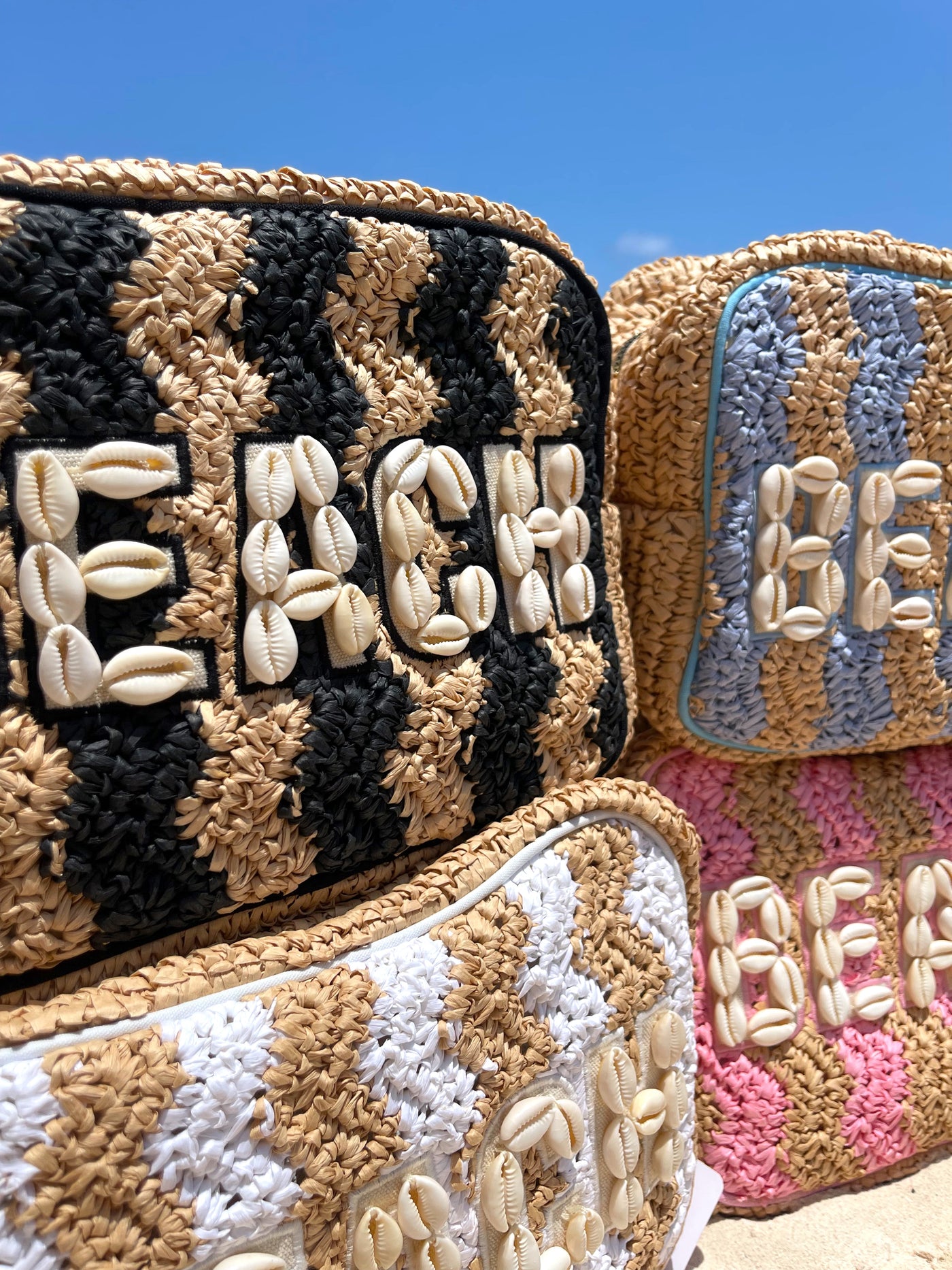 Beach XL Makeup Bag with Puka Shells – SipHipHooray