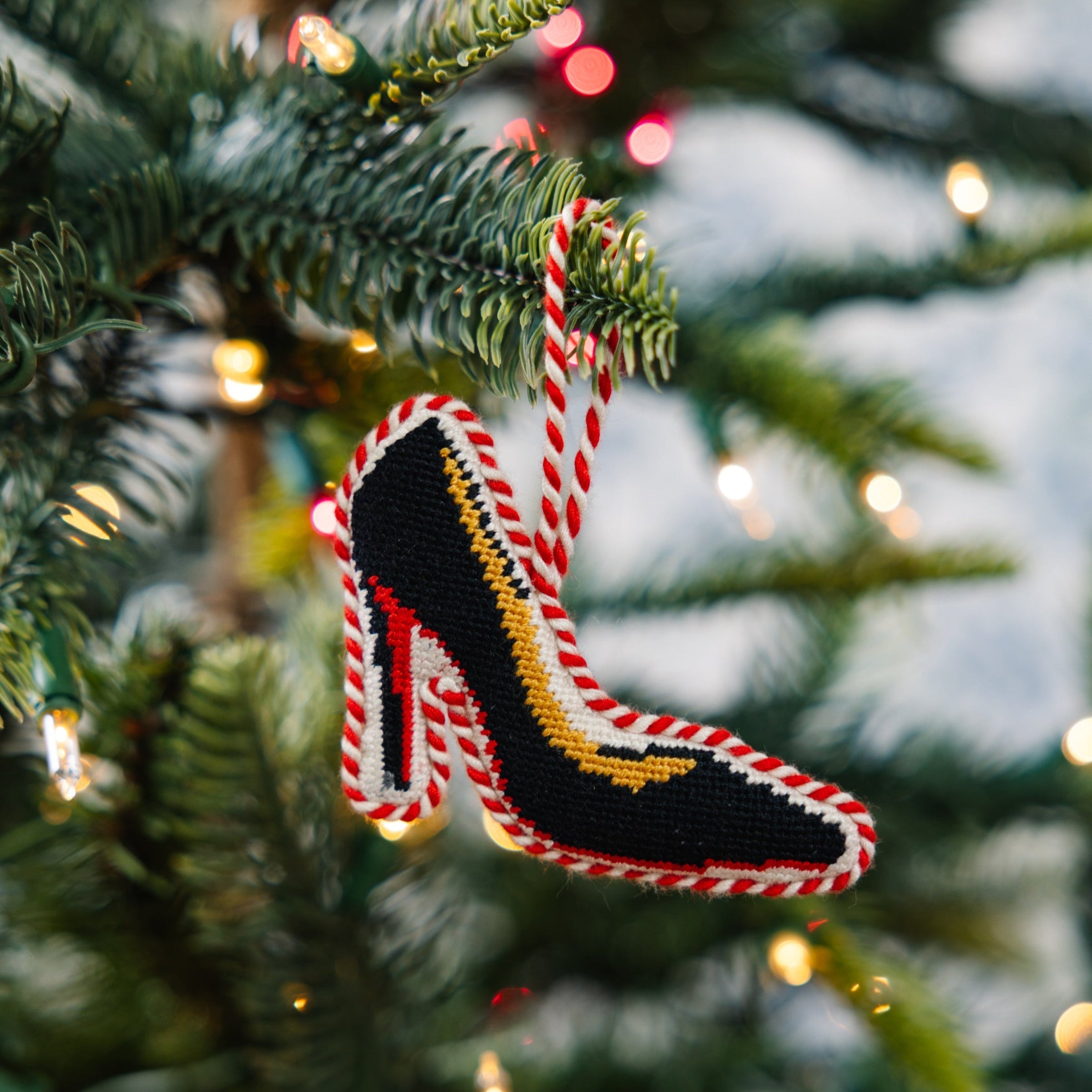 Needlepoint Icon Ornament - High Heel – SipHipHooray