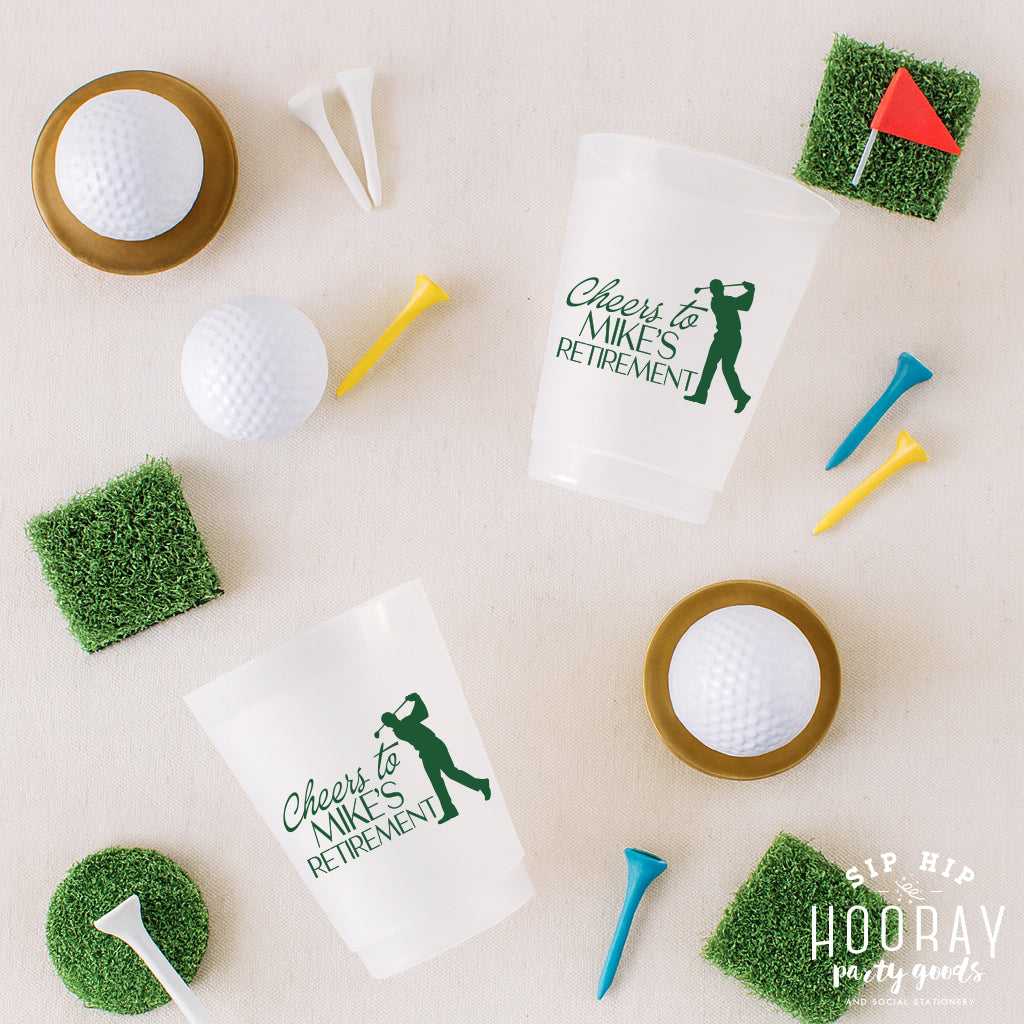 Personalized Golf Retirement Party Frosted Cups – SipHipHooray