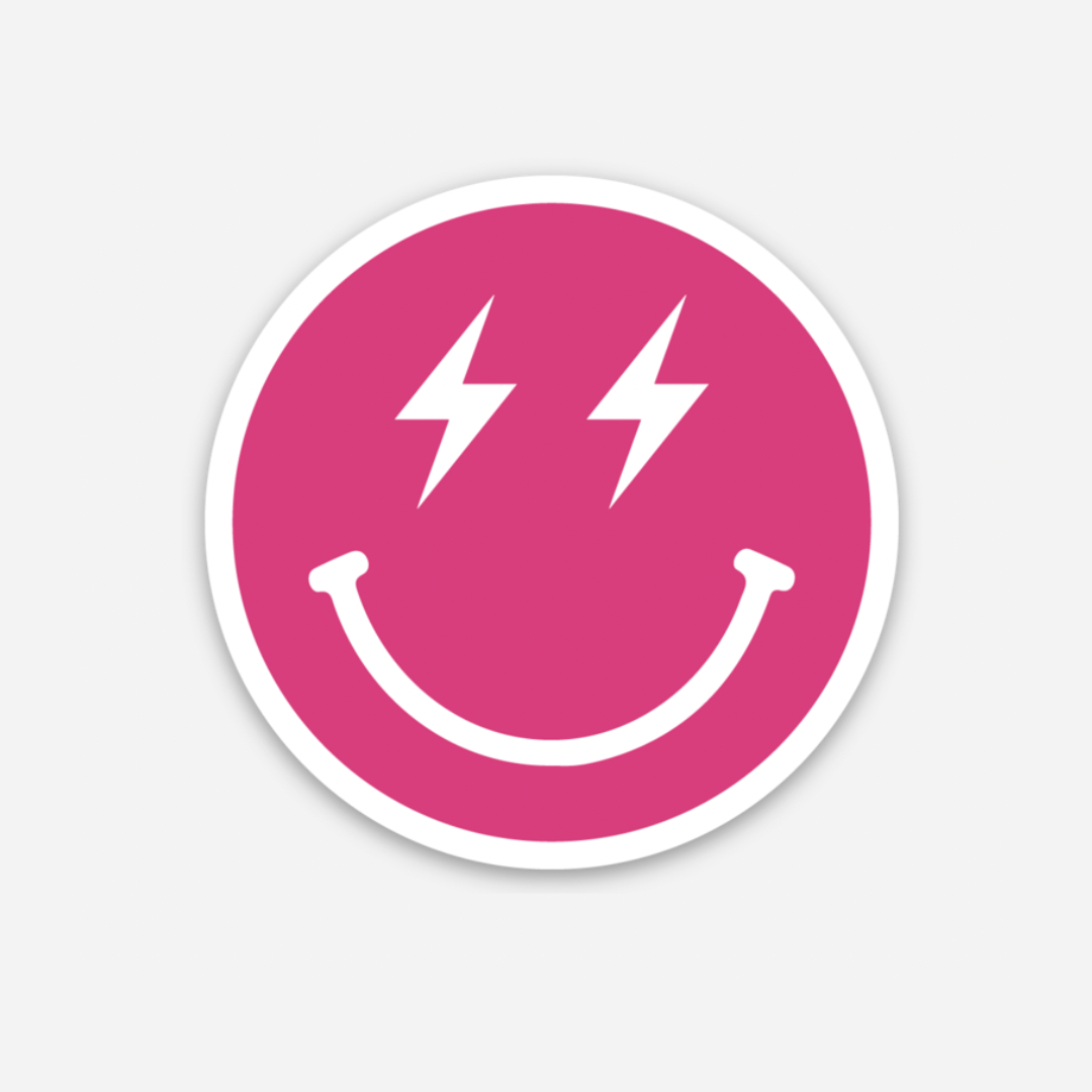 Smiley Face Lightening Bolt Magnet – SipHipHooray