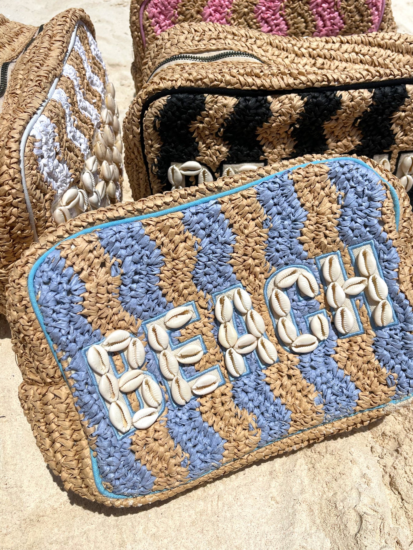 Beach XL Makeup Bag with Puka Shells – SipHipHooray