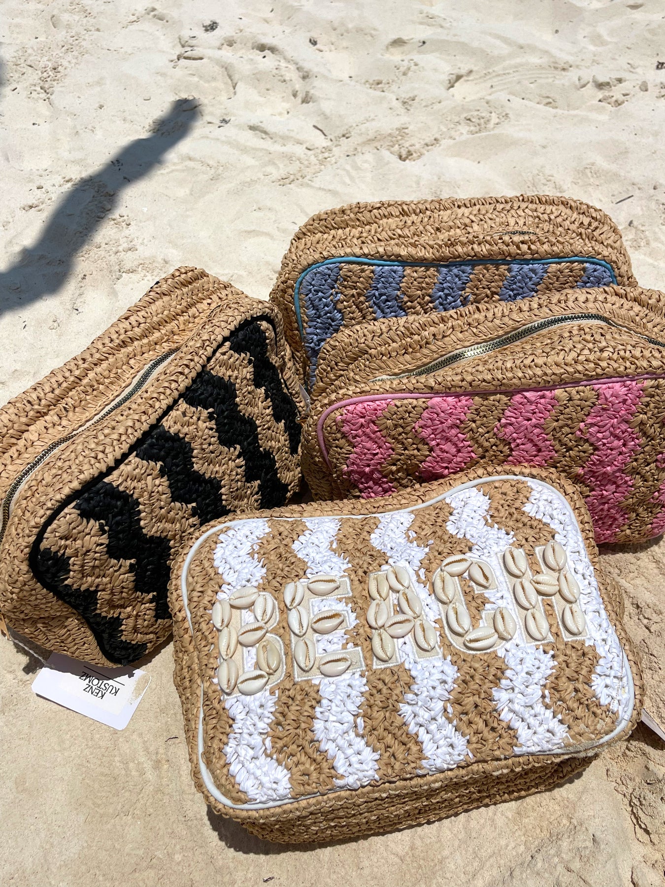 Beach XL Makeup Bag with Puka Shells – SipHipHooray