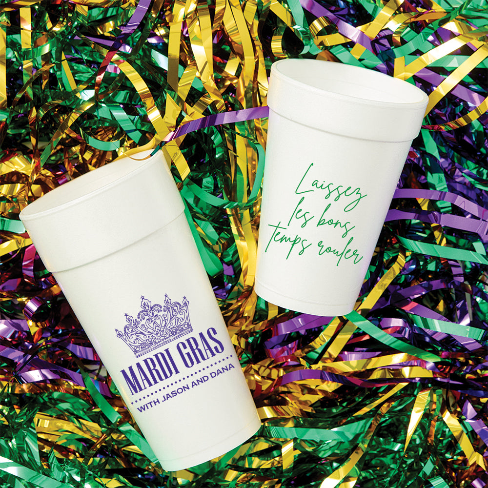 Mardi Gras Crown Foam Cups – SipHipHooray