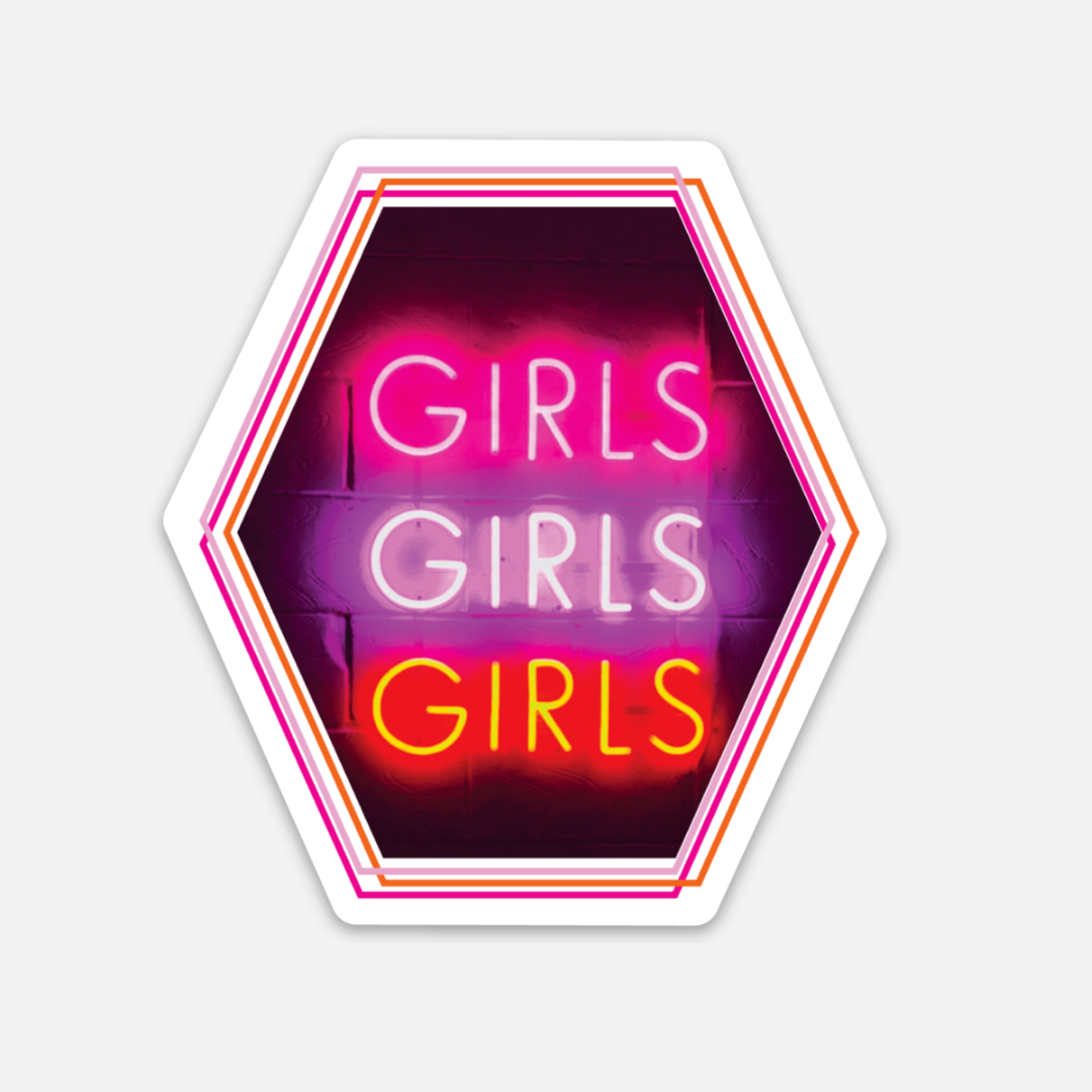 Girls Girls Girls Neon Style Magnet - Girls – SipHipHooray