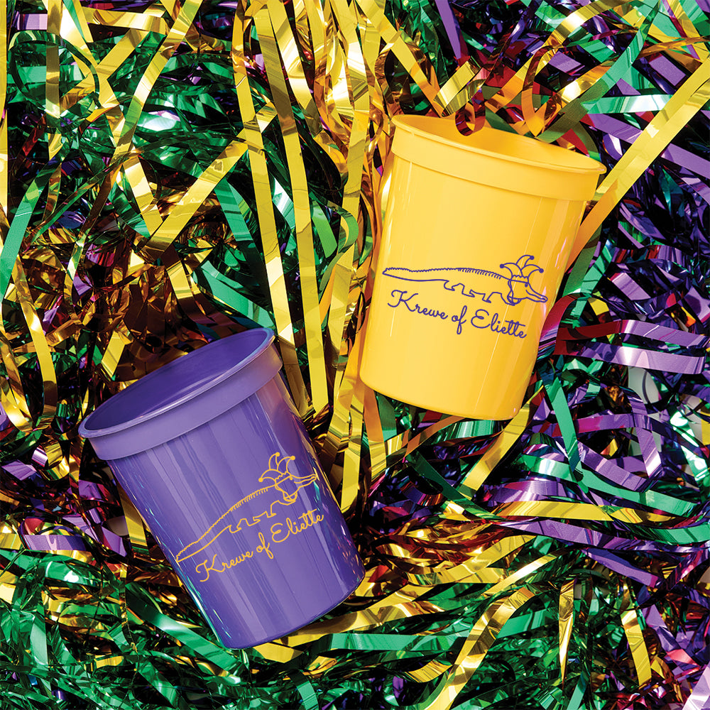 Mardi Gras Gator Custom Stadium Cups – SipHipHooray