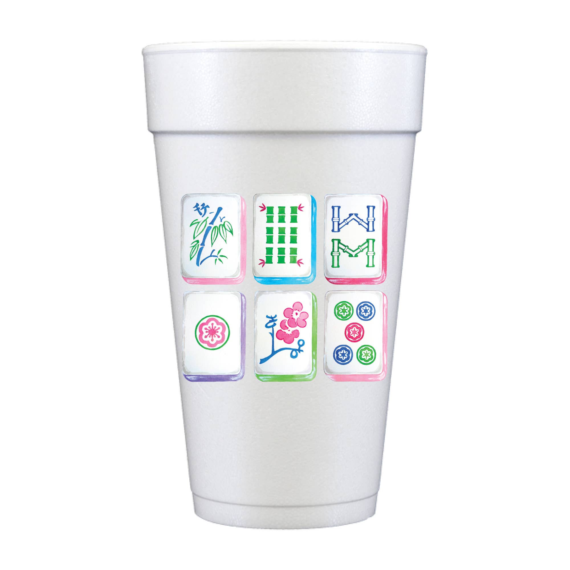 Mahjong Full Color Foam Cups - Games – SipHipHooray