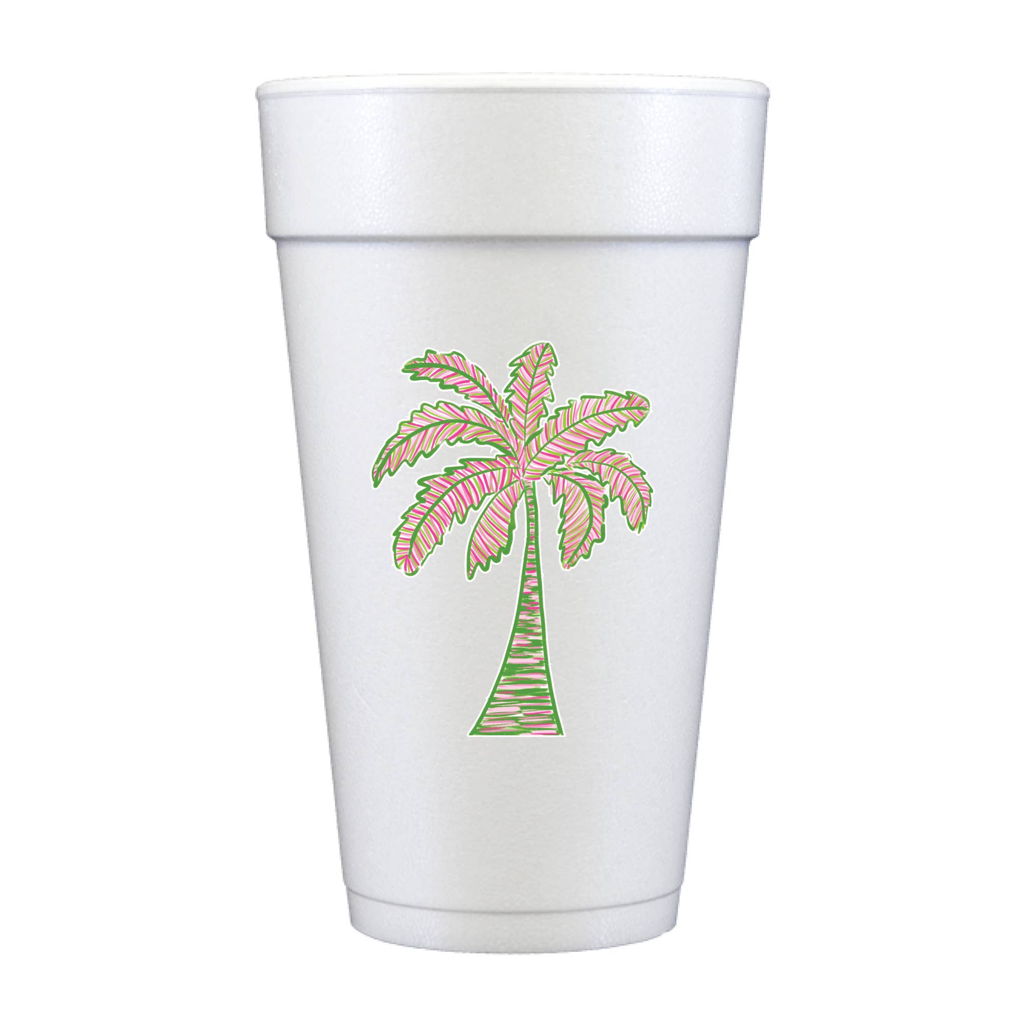 Happy Palm Tree Full Color Foam Cups - Summer – SipHipHooray
