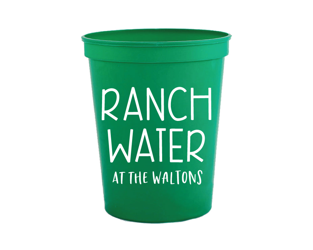 At Home Collection | Custom Last Name Ranch Water Stadium Cups, #22 ...