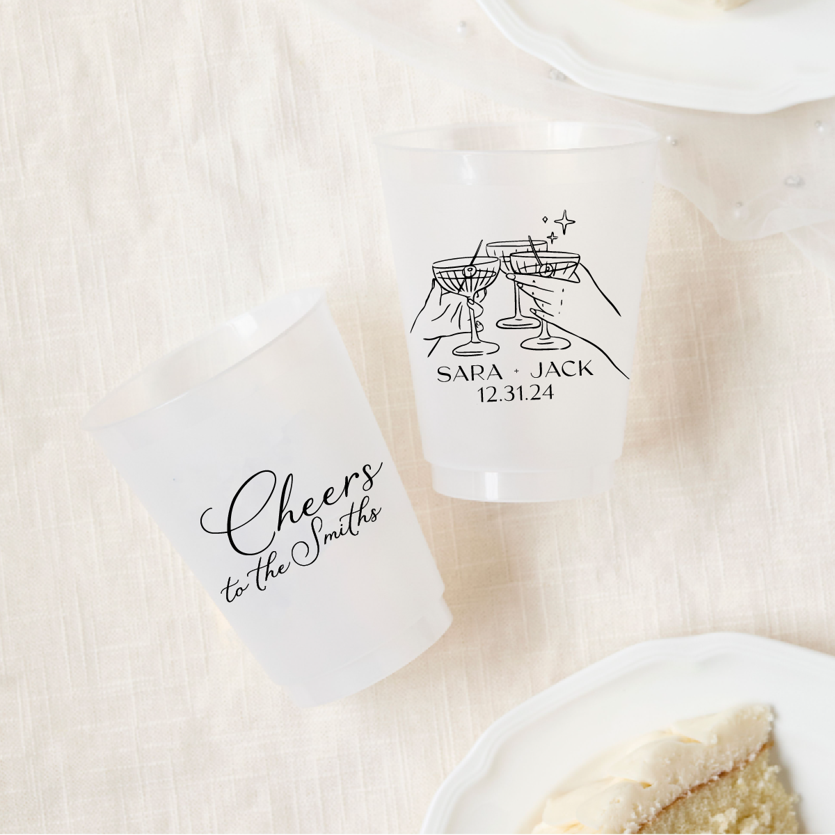 Cheers Champagne Glasses Toasting Wedding Frosted Cups – SipHipHooray