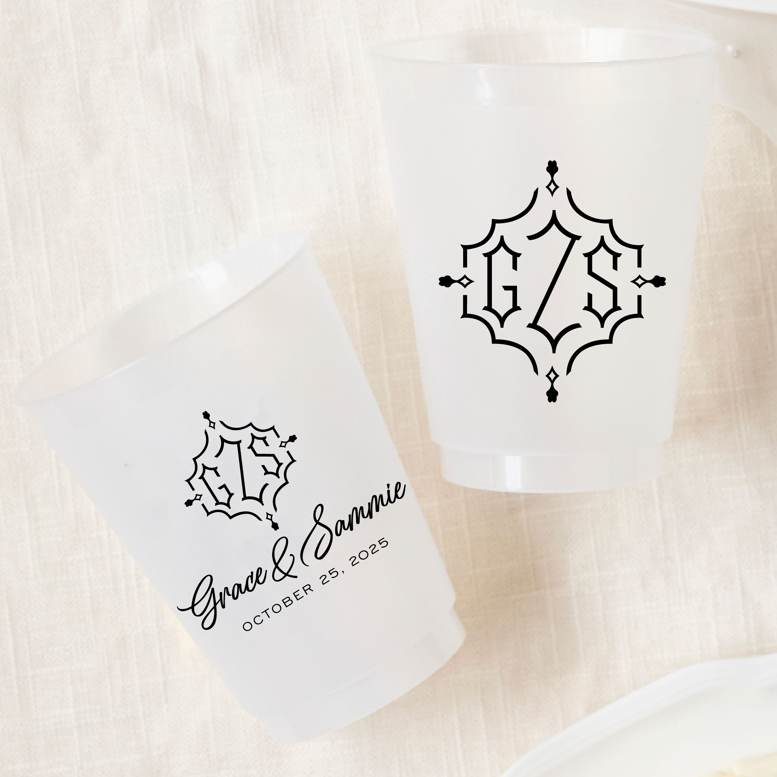 Chinoiserie Monogram Wedding Frosted Cups – SipHipHooray