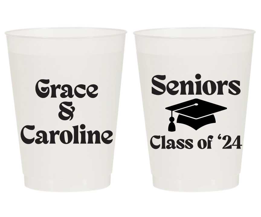 Combined Party Grad Cap Graduation Party Frosted Cups – SipHipHooray