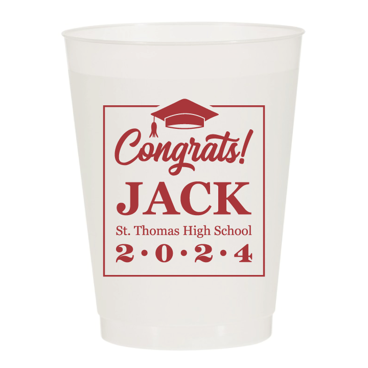 Grad Cap Congrats Graduation Party Frosted Cups – SipHipHooray
