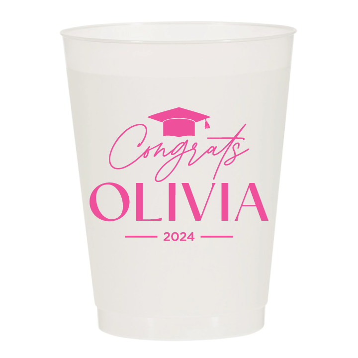 Congrats Grad Cap Graduation Party Frosted Cups – SipHipHooray