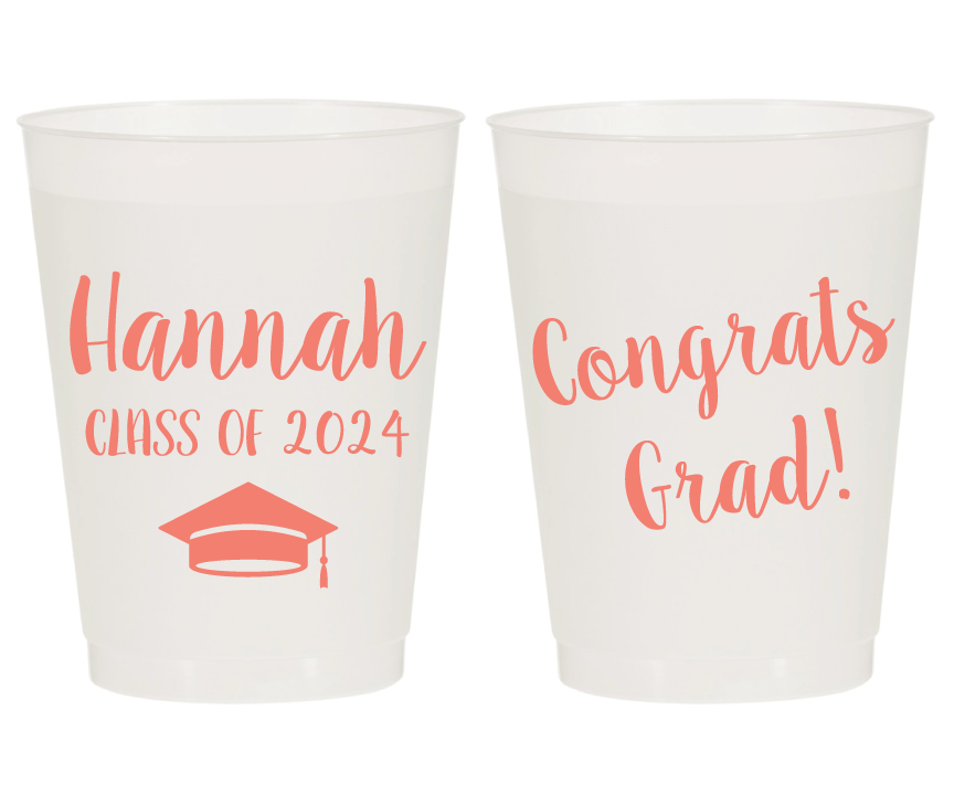 Congrats Grad Script Graduation Party Frosted Cups – SipHipHooray