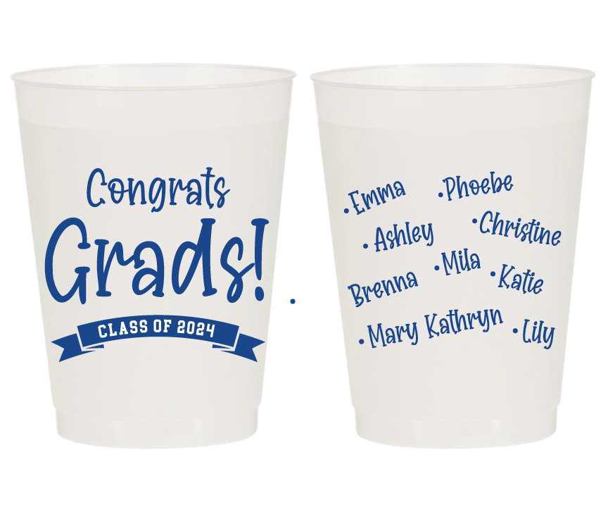 Congrats Grads Graduation Party Frosted Cups – SipHipHooray