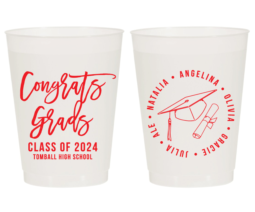 Congrats Grads Group Graduation Party Frosted Cups – SipHipHooray