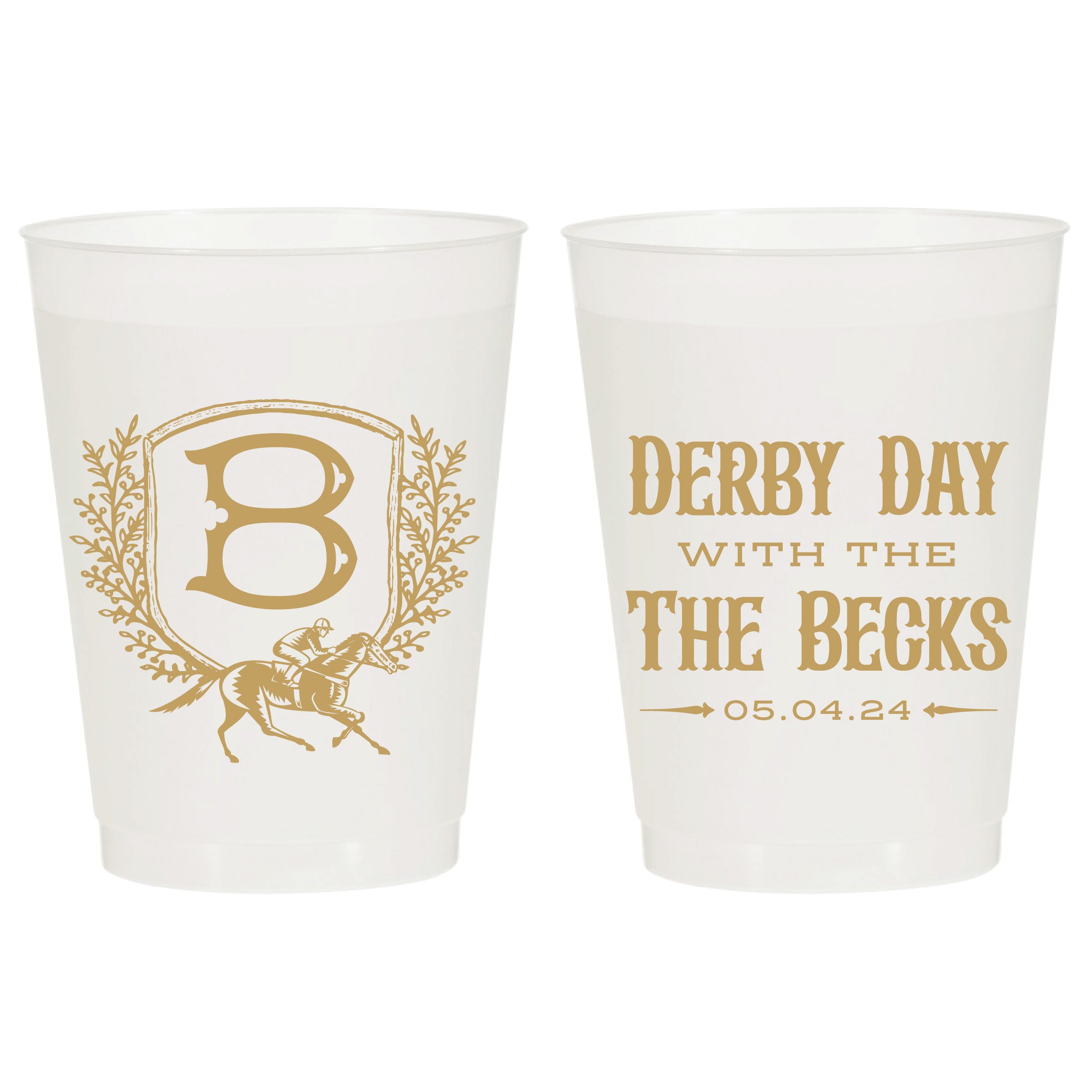 Kentucky Derby Day Custom Frosted Party Cups - Derby Day Crest Design ...