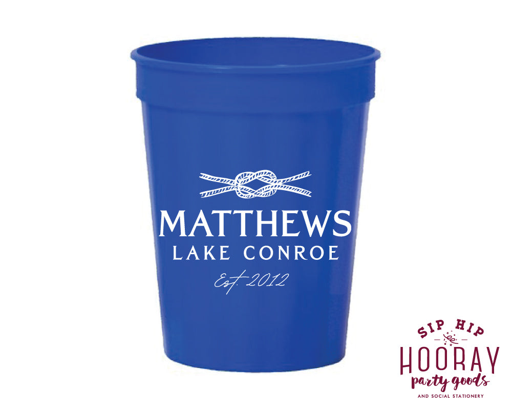 Custom Lake Wedding Fluted Stadium Cups – SipHipHooray