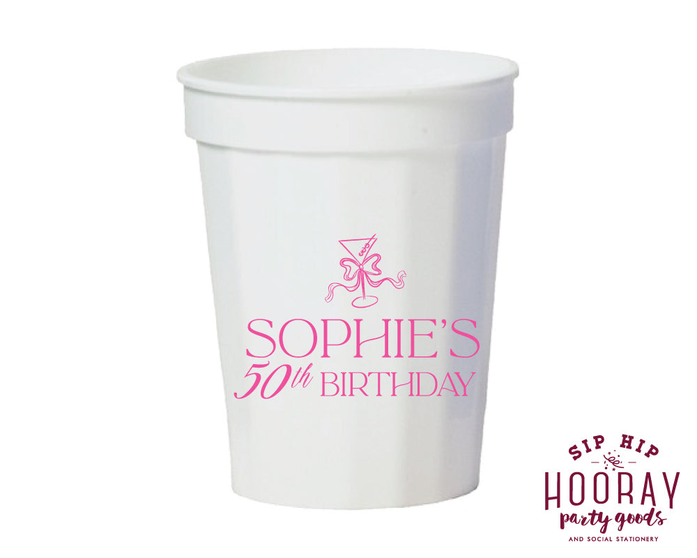 Custom 50th Birthday Fluted Stadium Cups – SipHipHooray