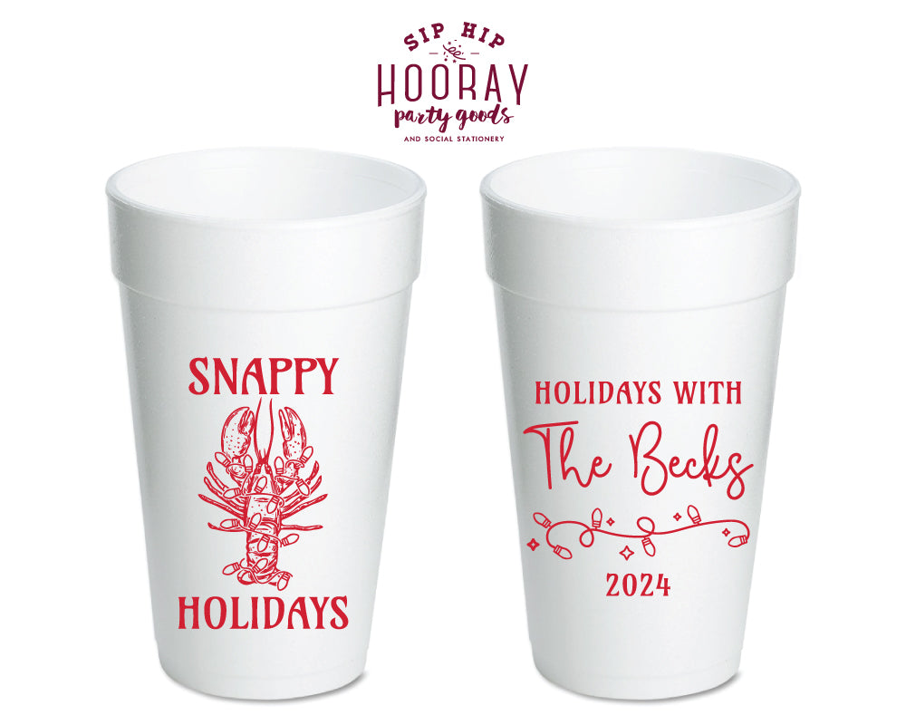 Snappy Holidays Christmas Foam Cups – SipHipHooray