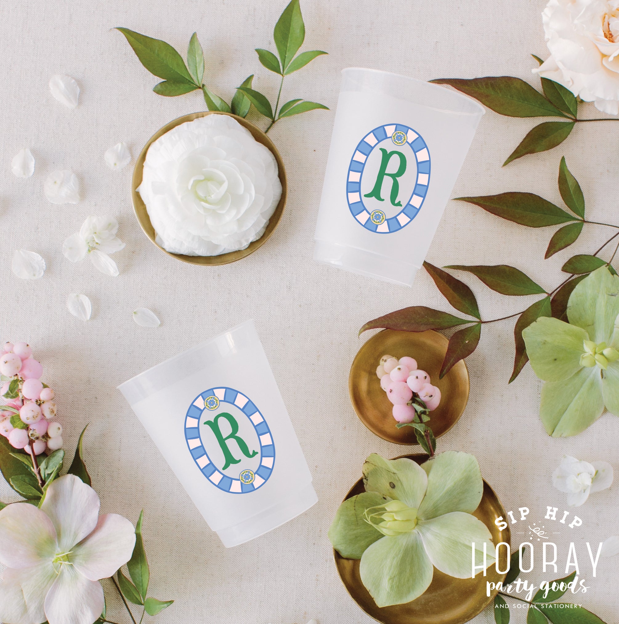 At Home Collection | Custom Monogrammed Full Color Frosted Cups ...