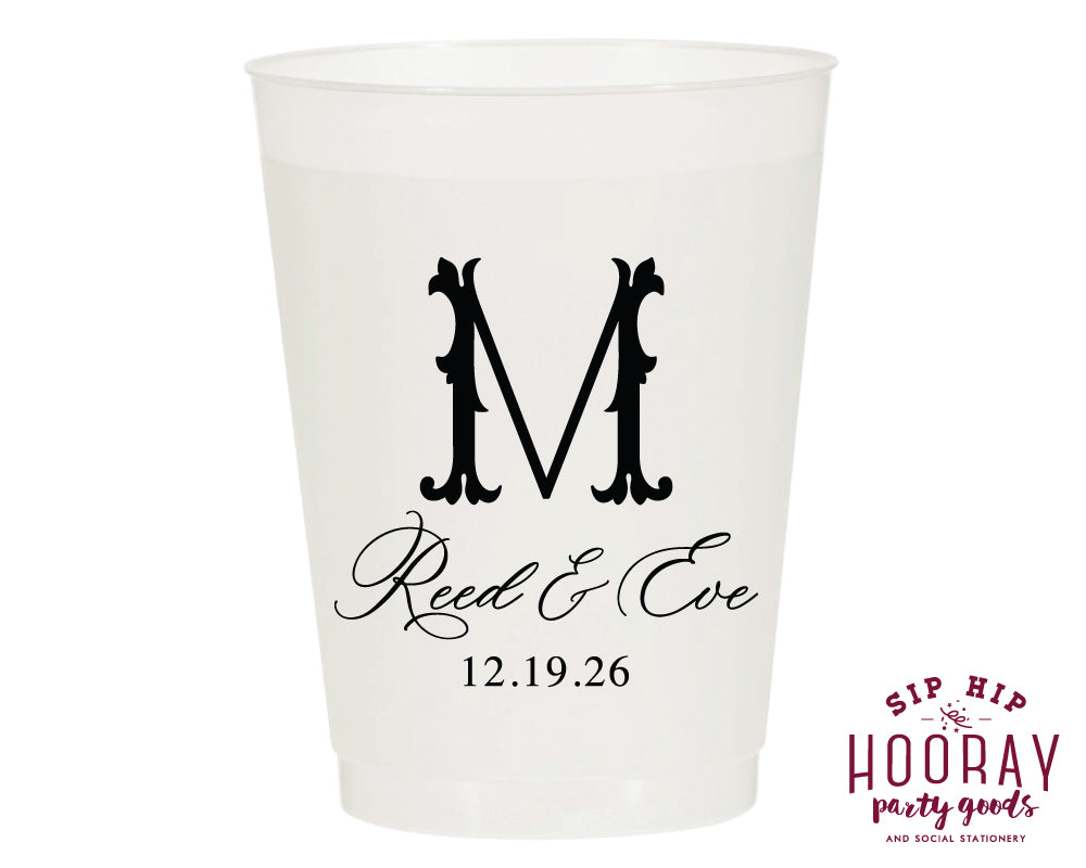 Elegant Monogram Wedding Frosted Cups – SipHipHooray