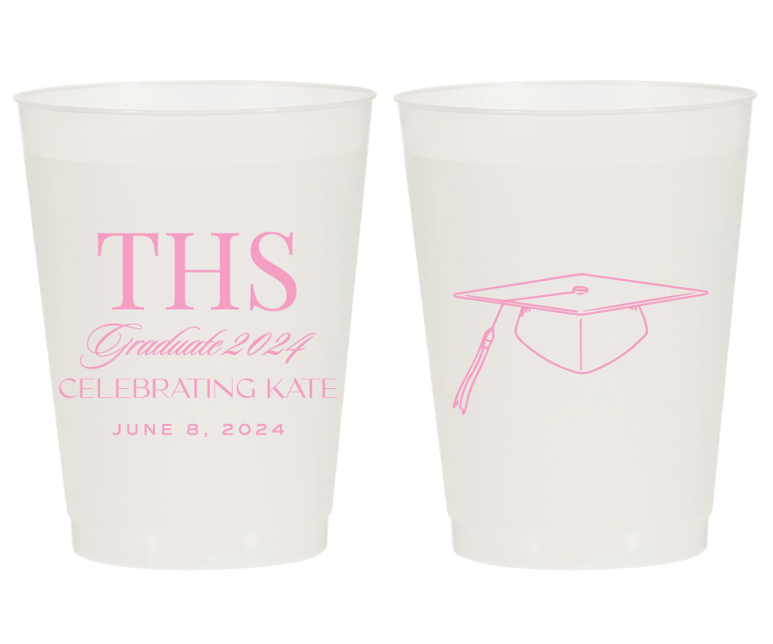 Grad Cap Graduation Party Frosted Cups – SipHipHooray