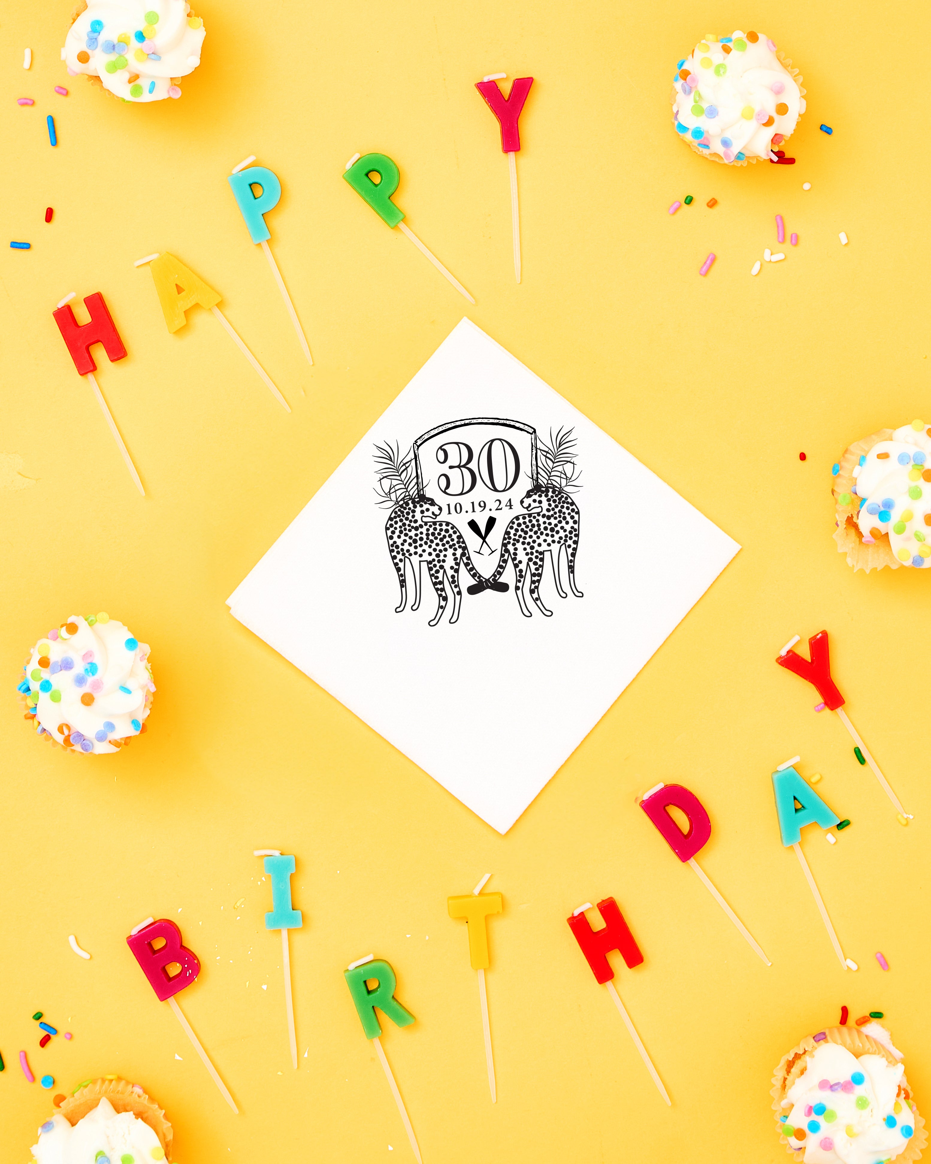 30th Birthday Cheetah Crest Napkins – SipHipHooray