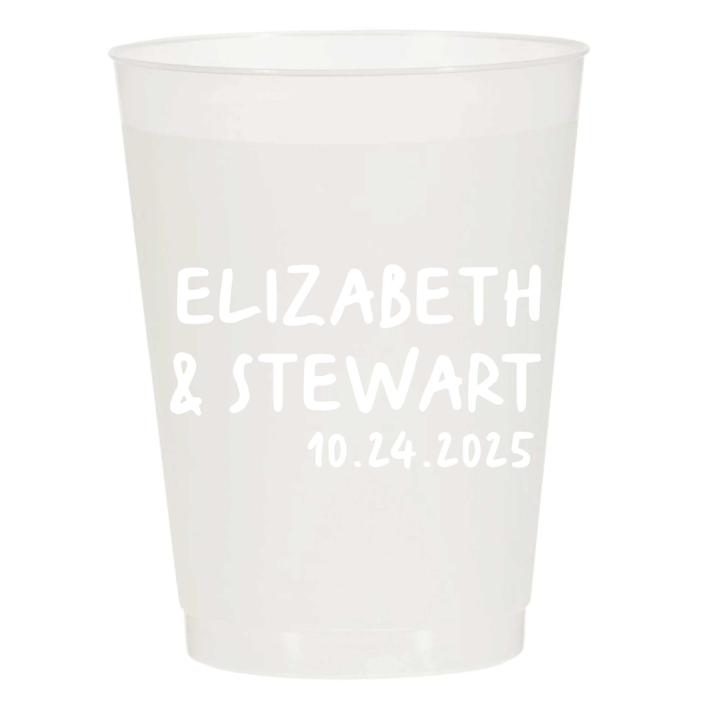 Hand Written Names Wedding Frosted Cups – SipHipHooray