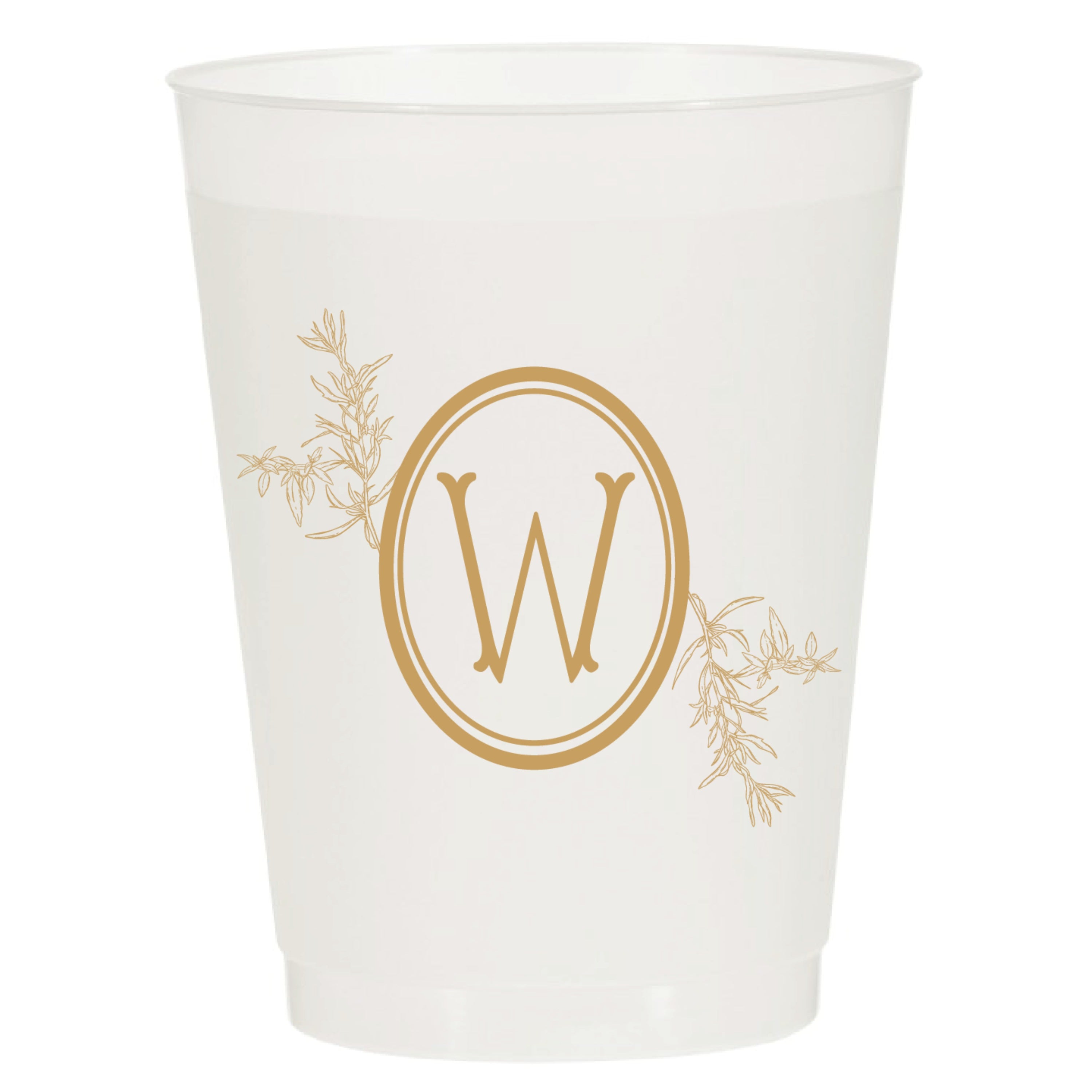 At Home Collection | Initial Crest Frosted Cups – SipHipHooray