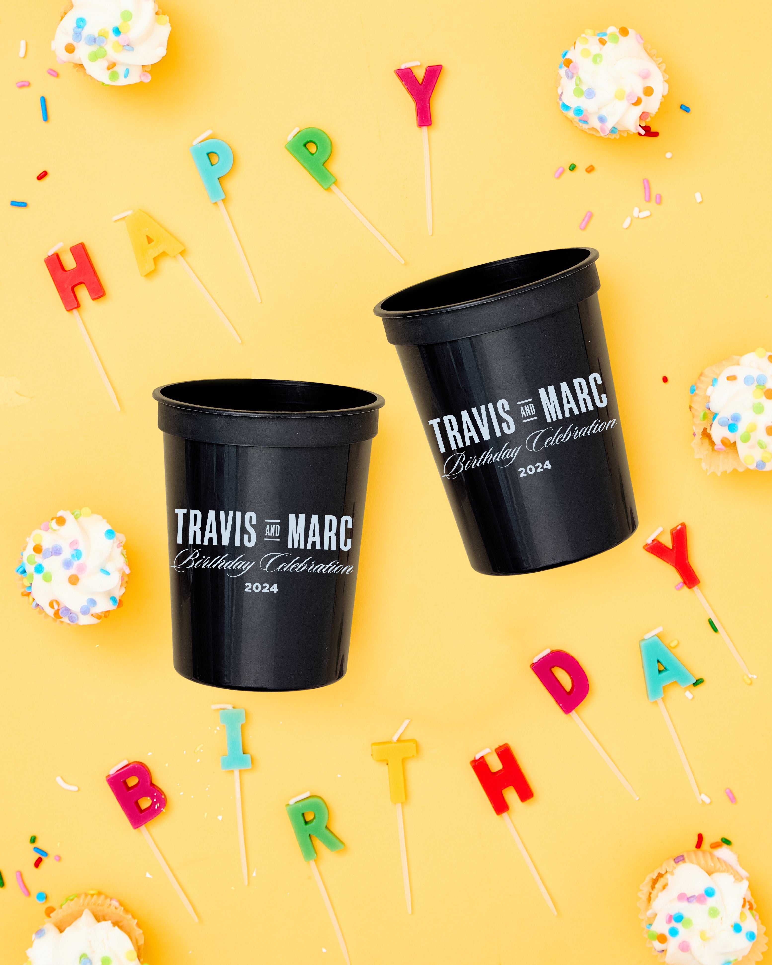 Joint Birthday Celebration Stadium Cups – SipHipHooray