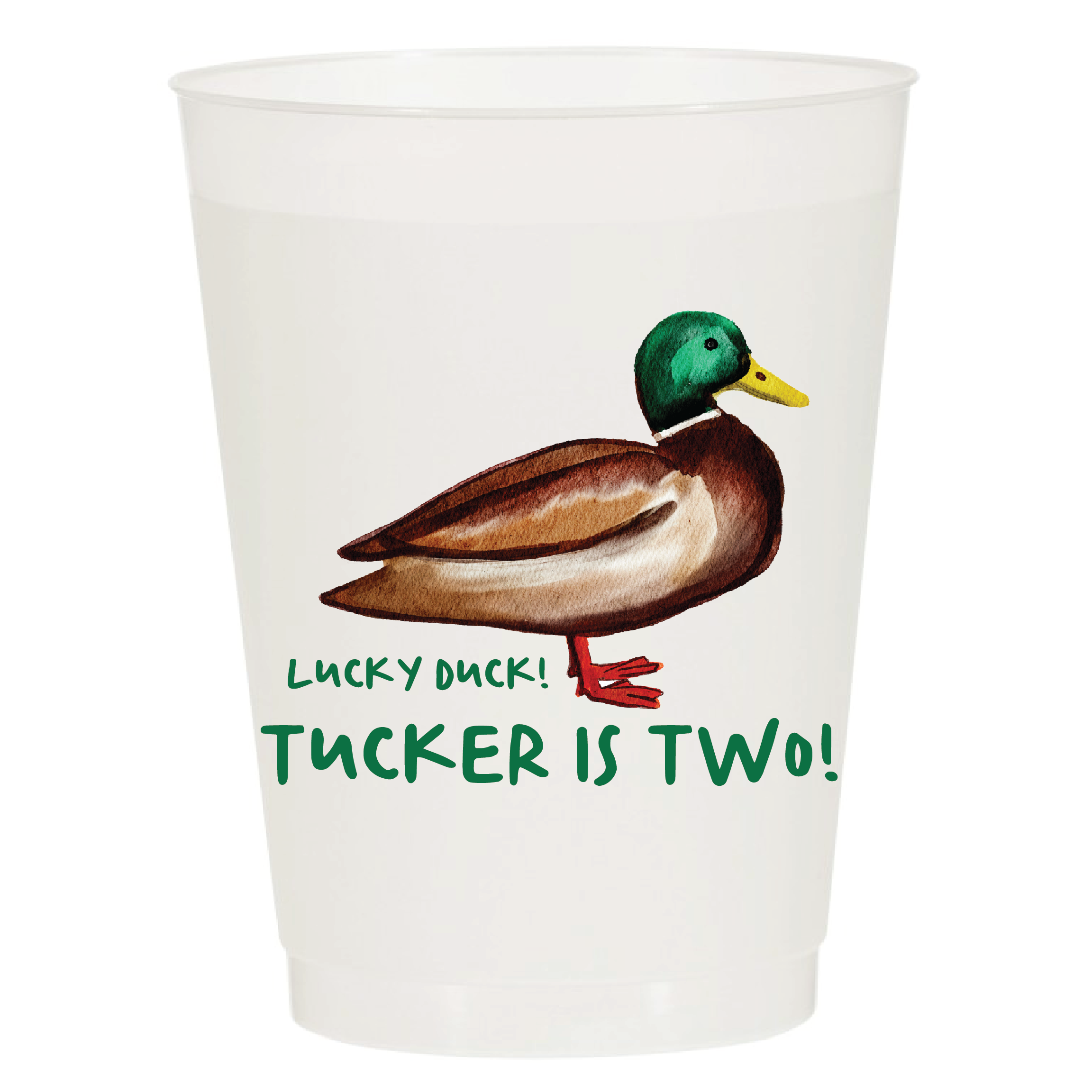 Mallard Duck Birthday Full Color Frosted Cups – SipHipHooray