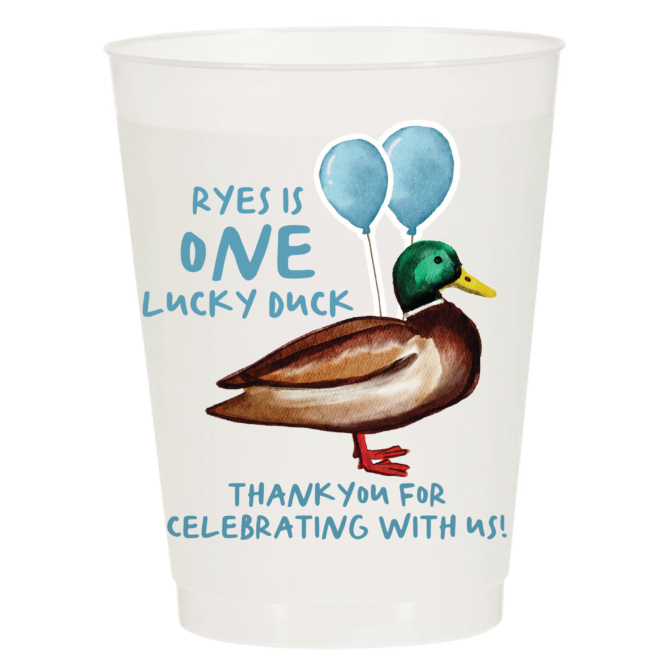 Mallard Duck Birthday Full Color Frosted Cups – SipHipHooray