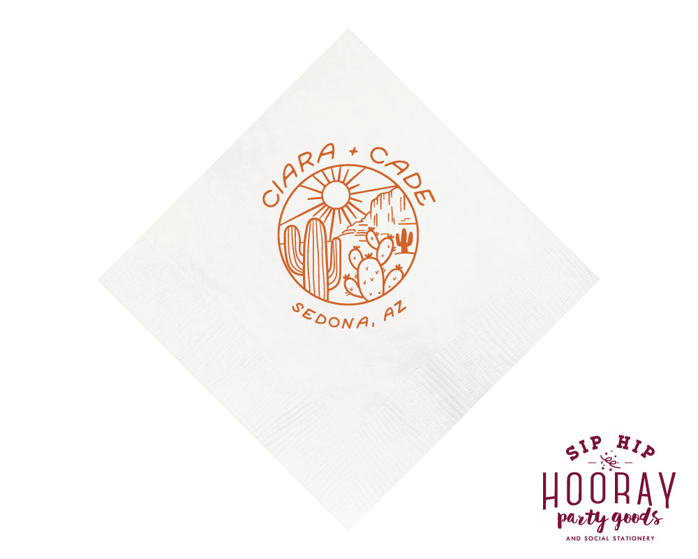 Custom Desert Wedding Napkins – SipHipHooray