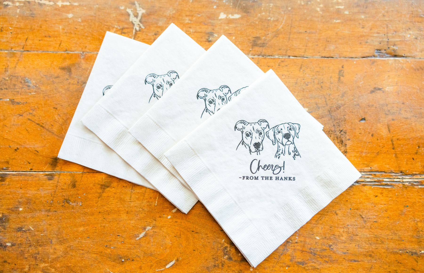 Personalized Pet Drawing Wedding Napkins – SipHipHooray