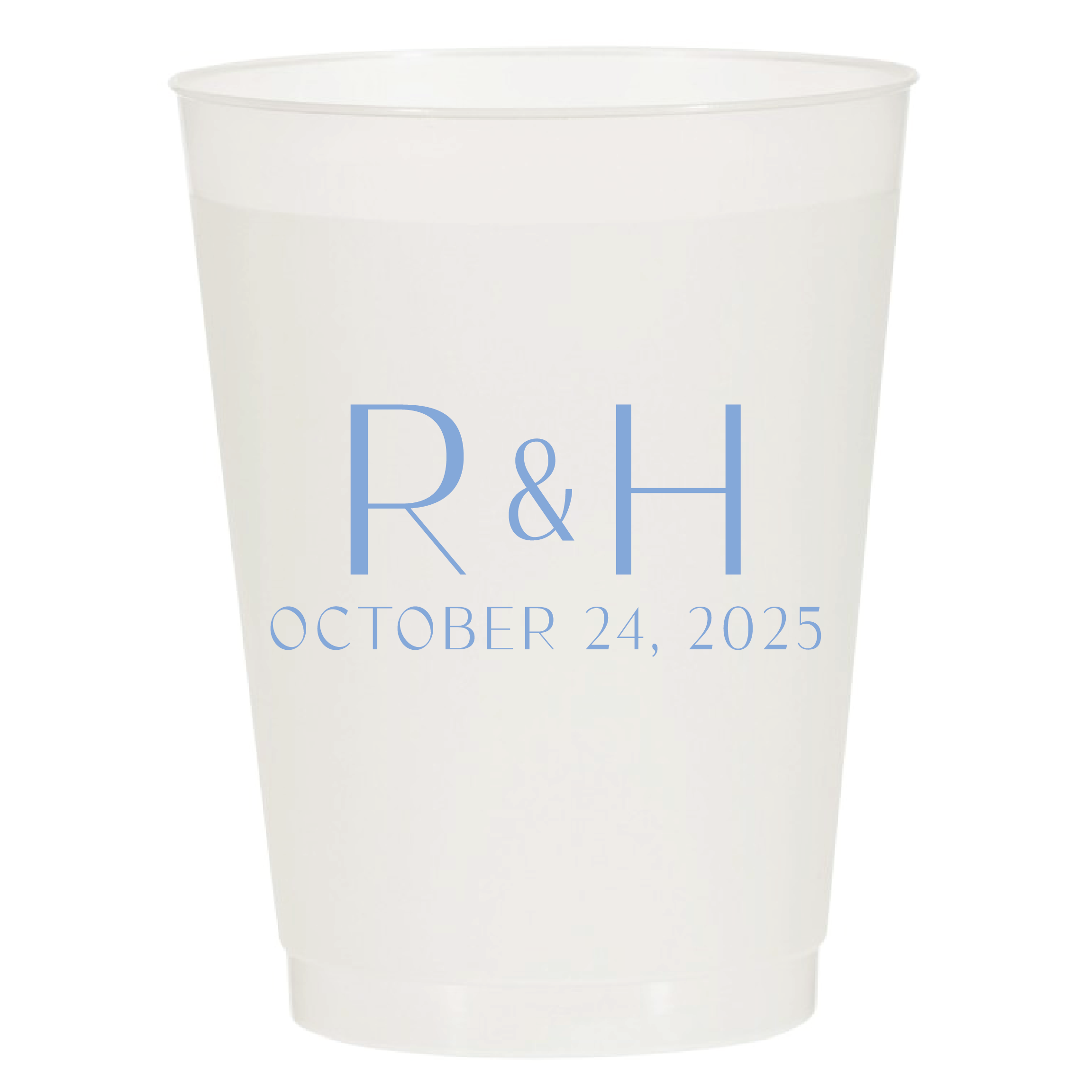 Simple Initials Wedding Frosted Cups – SipHipHooray