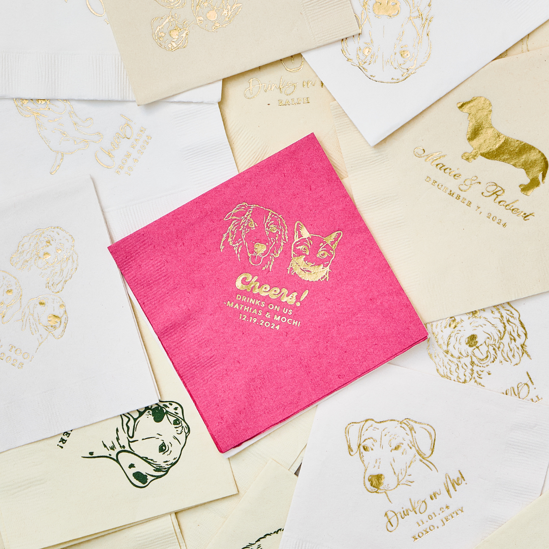 Pet Sketch Custom Napkins – SipHipHooray