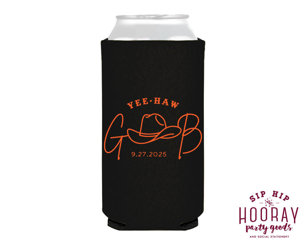 Custom Western Cowboy Hat Initial Foam Slim Can Coolers – SipHipHooray