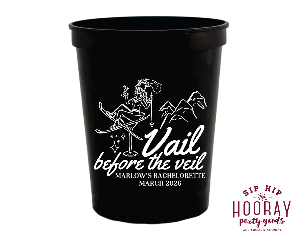 Vail Before The Veil Aprés Ski Bachelorette Stadium Cups – SipHipHooray