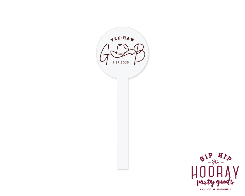Custom Western Cowboy Hat Initial Stir Sticks – SipHipHooray
