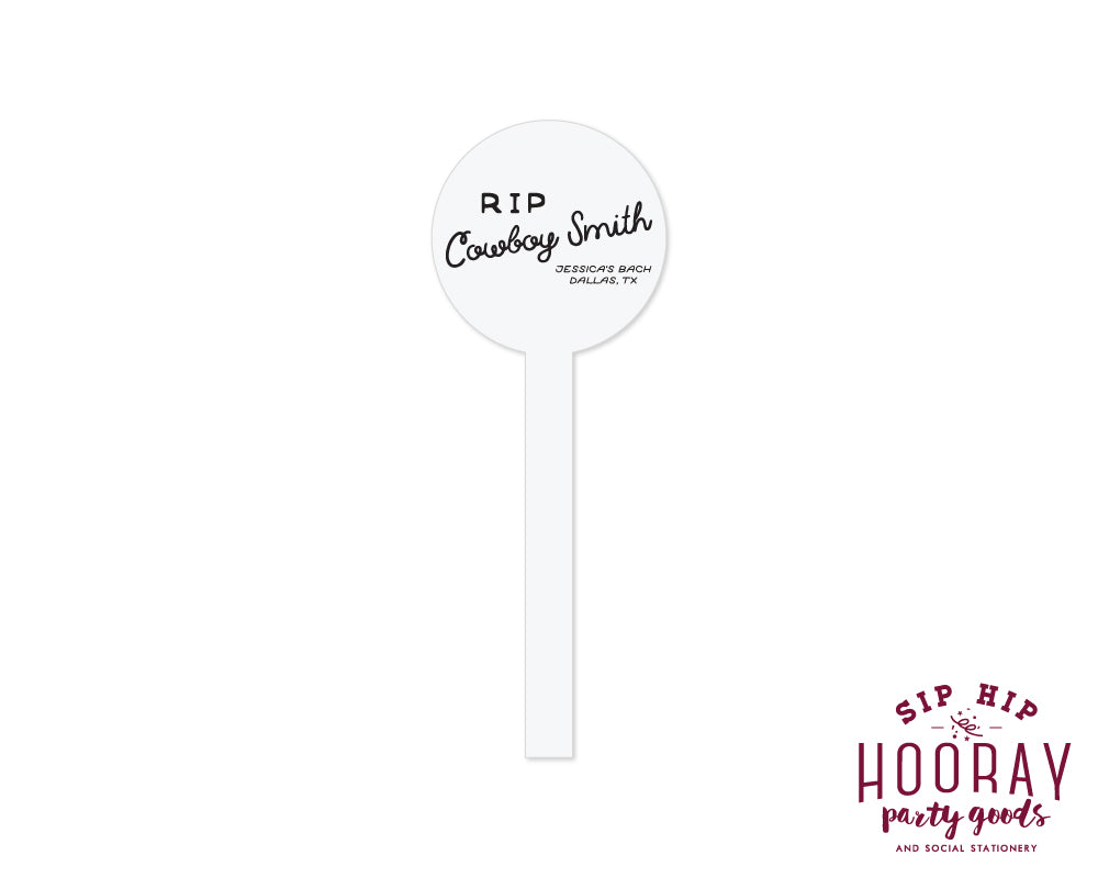 Custom RIP Cowboy Bachelorette Stir Sticks – SipHipHooray