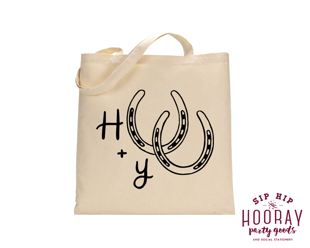 Personalized Horseshoe Initial Tote Bags – SipHipHooray