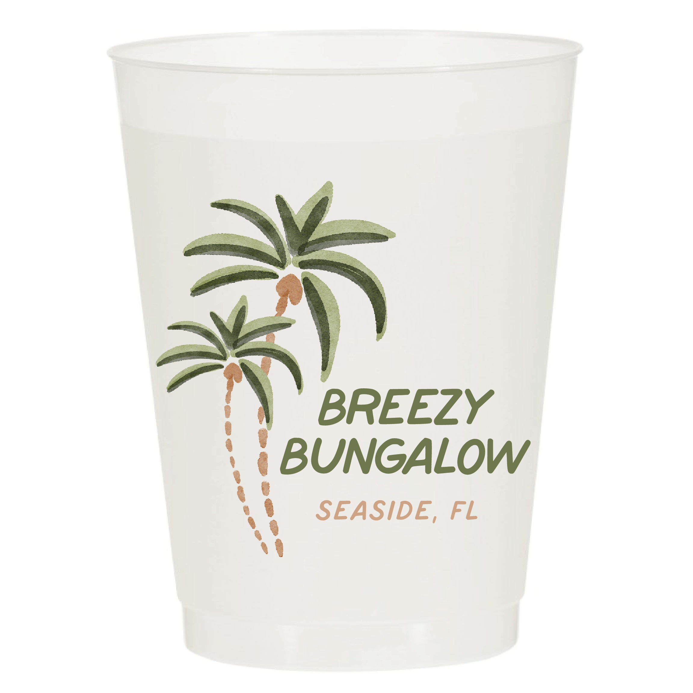 Vacation Home Palm Tree Frosted Cups – SipHipHooray