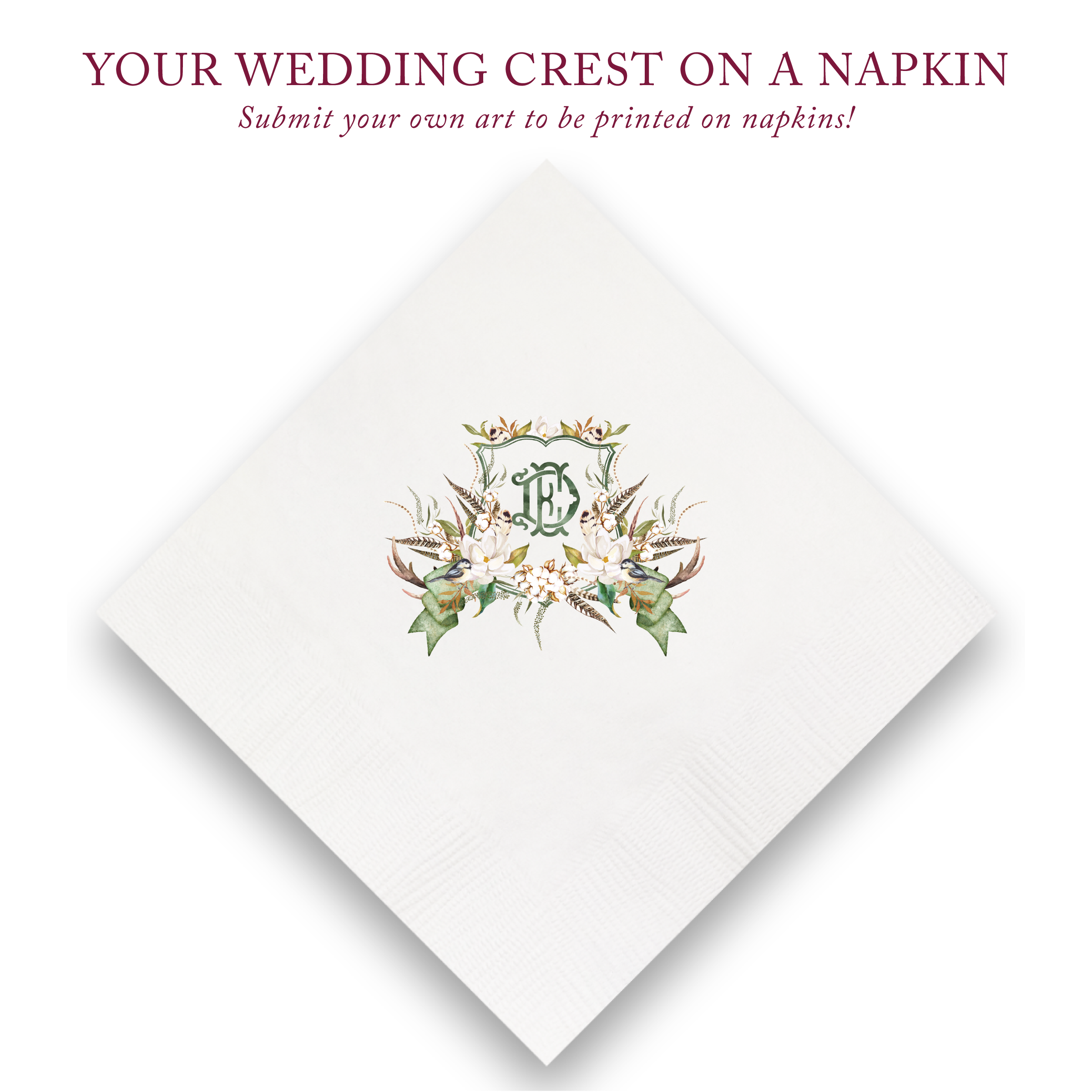 Full Color Watercolor Cocktail Napkins (Provide your own art with this ...