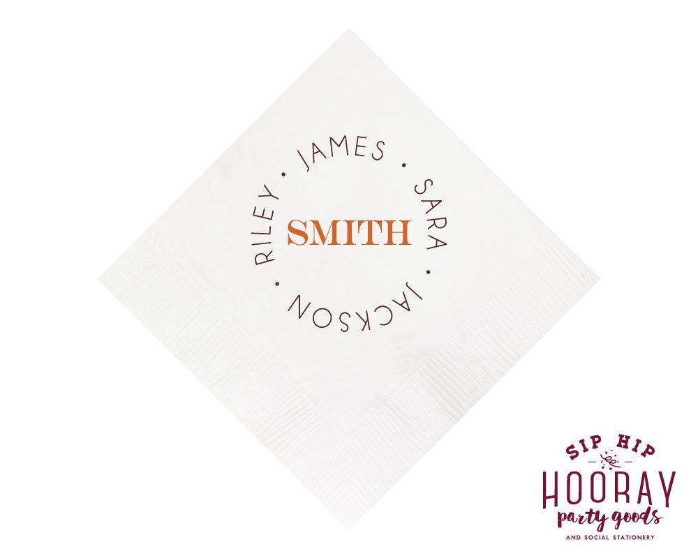 At Home Collection | Custom Circular Names Full Color Napkins ...