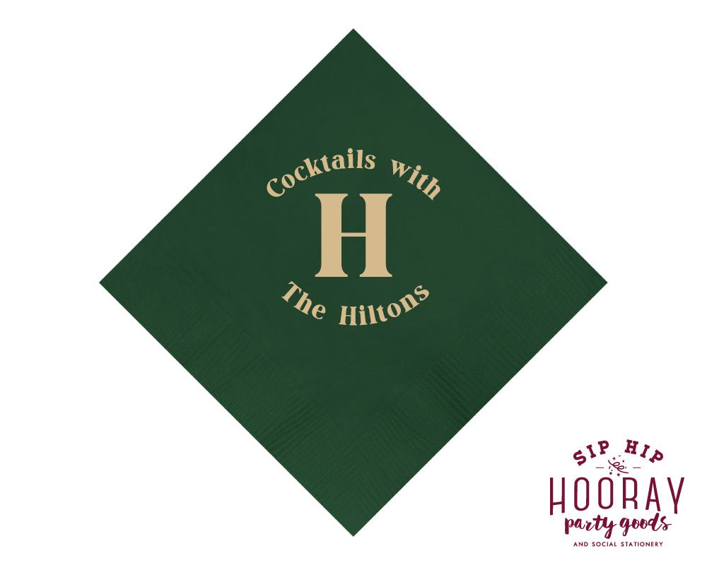At Home Collection | Custom Family Cocktails Napkins – SipHipHooray