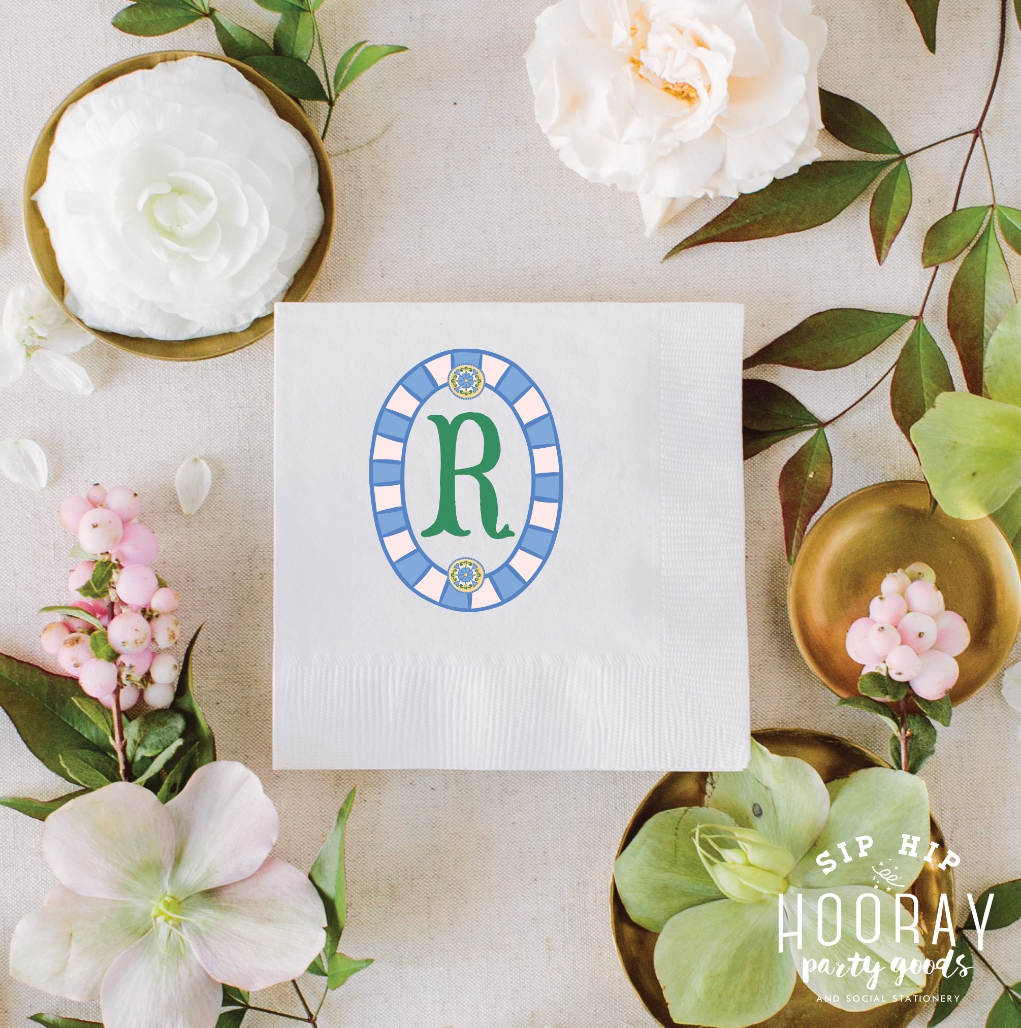 At Home Collection | Custom Monogrammed Full Color Napkins – SipHipHooray