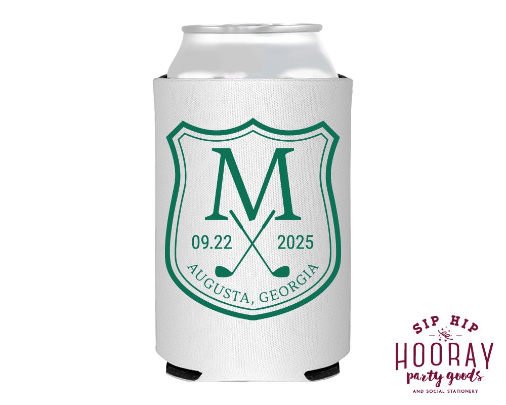 Custom Golf Club Masters Crest Can Coolers – SipHipHooray