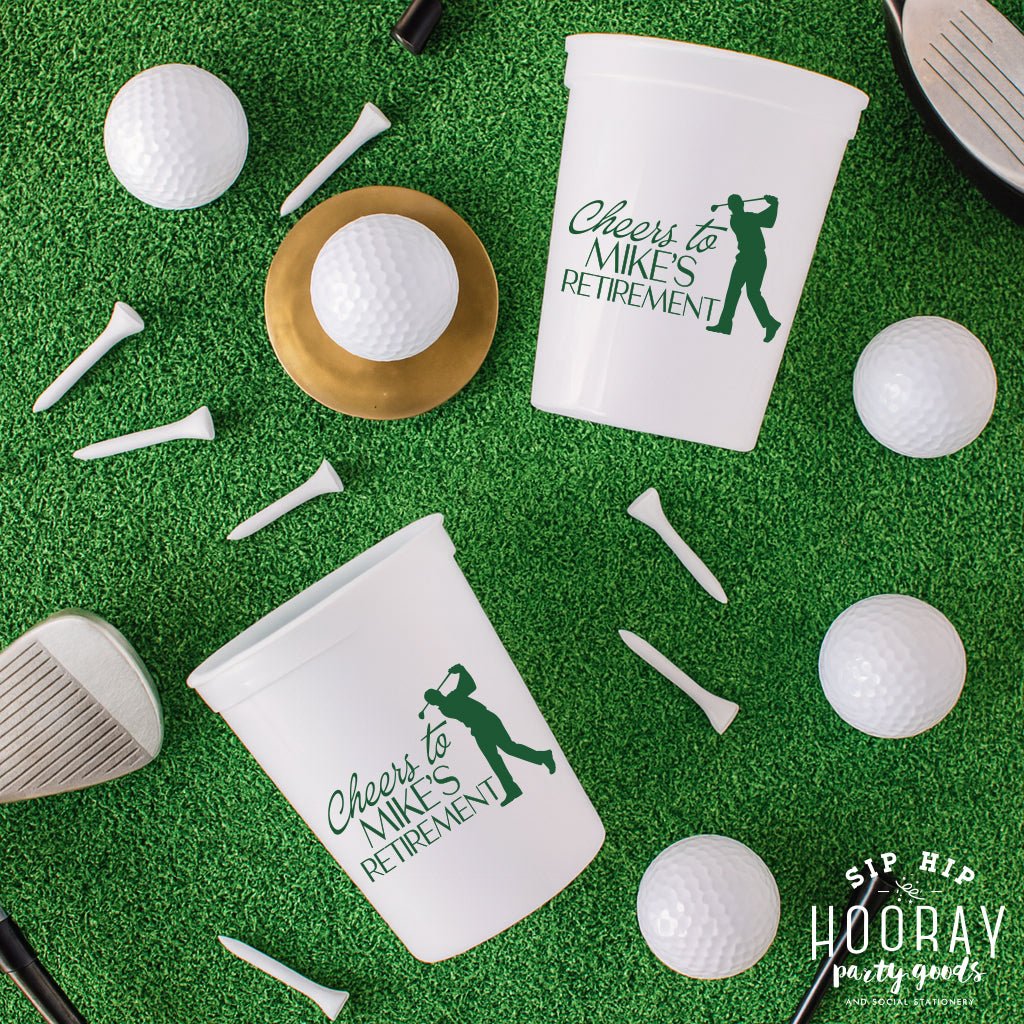 Custom Golf Retirement Party Stadium Cups – SipHipHooray